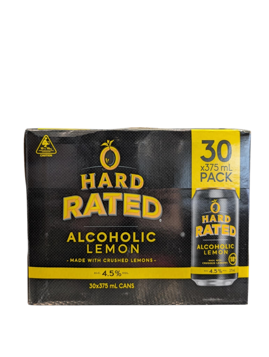 Hard Rated Alcoholic Lemon 4.5% 375ml Cans 30pk Block – Liquor Shed