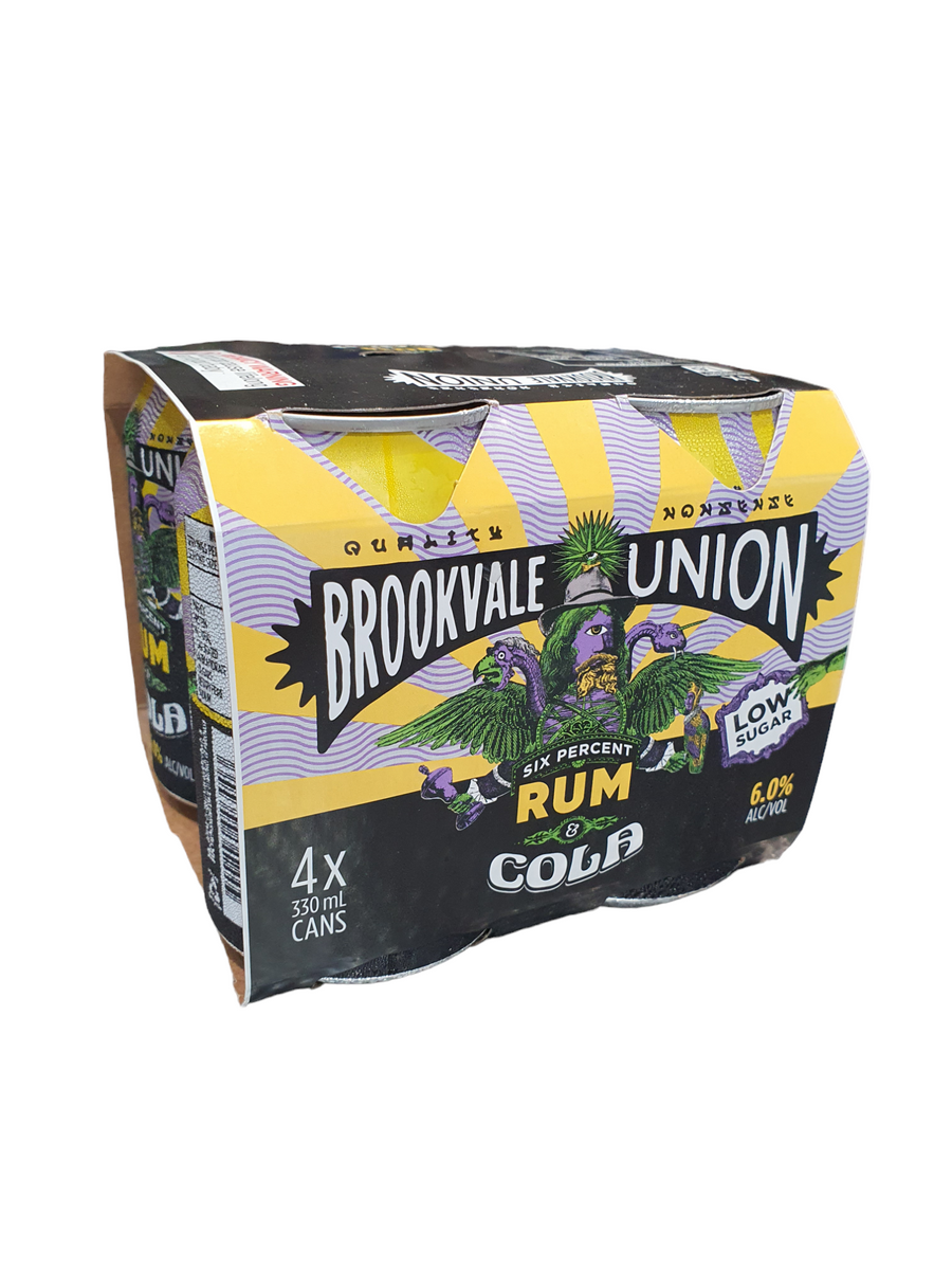 Brookvale Union Rum & Cola 6% 330ml 4PK – Liquor Shed