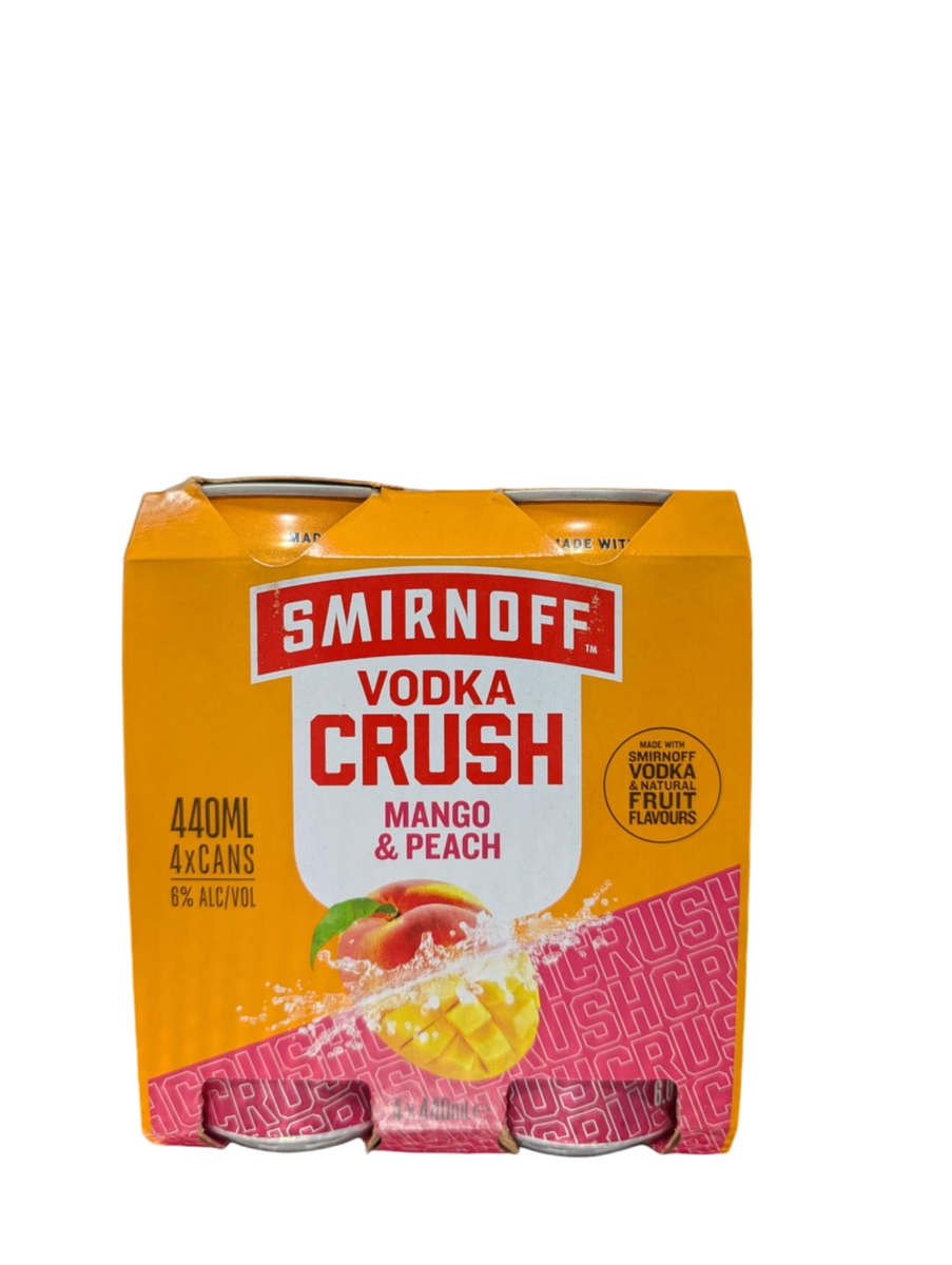 Smirnoff Crush Mango & Peach 6% 440ml 4PK – Liquor Shed