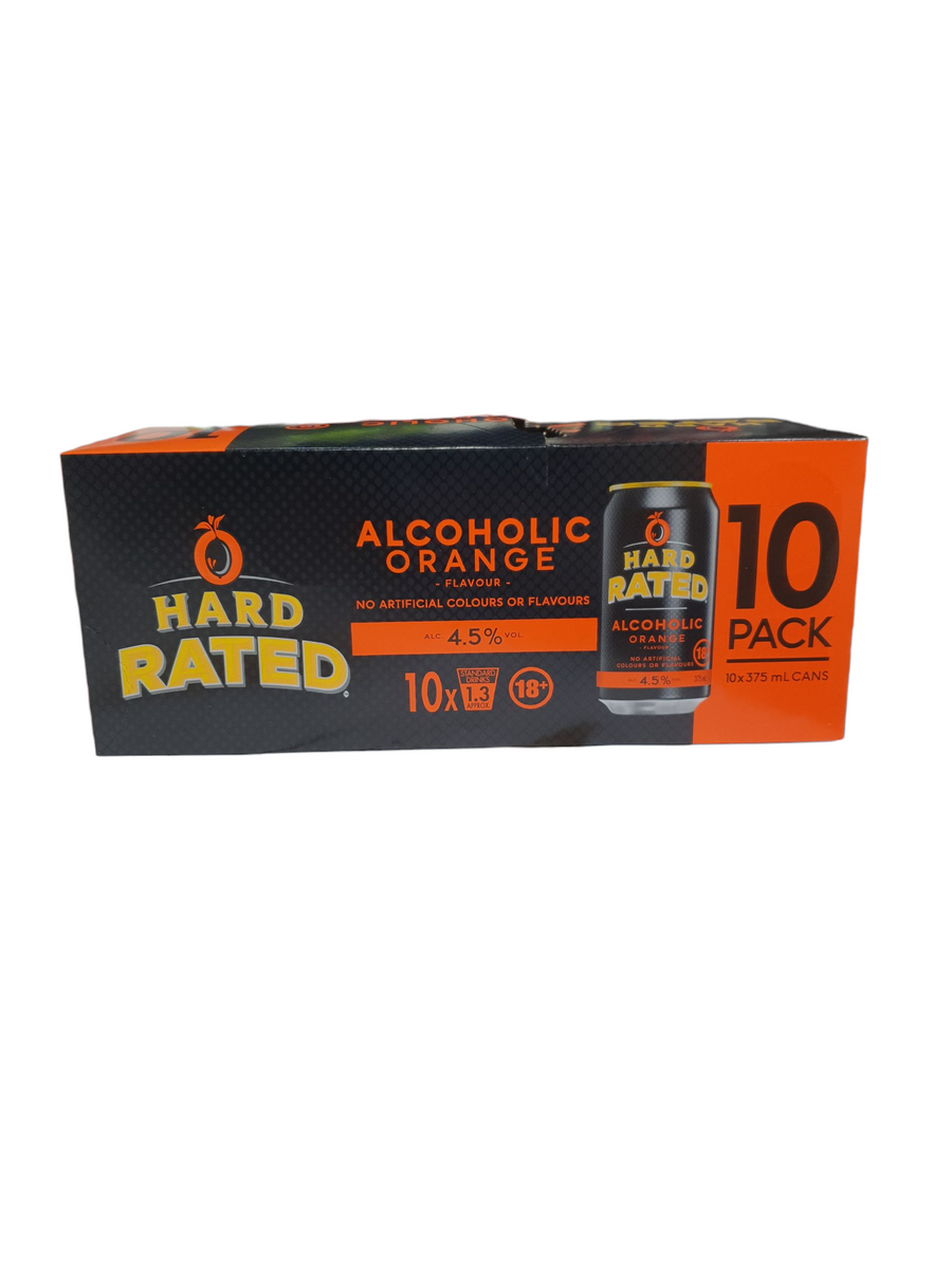 Hard Rated Alcoholic Orange 4.5% 375ml Cans 10pk – Liquor Shed
